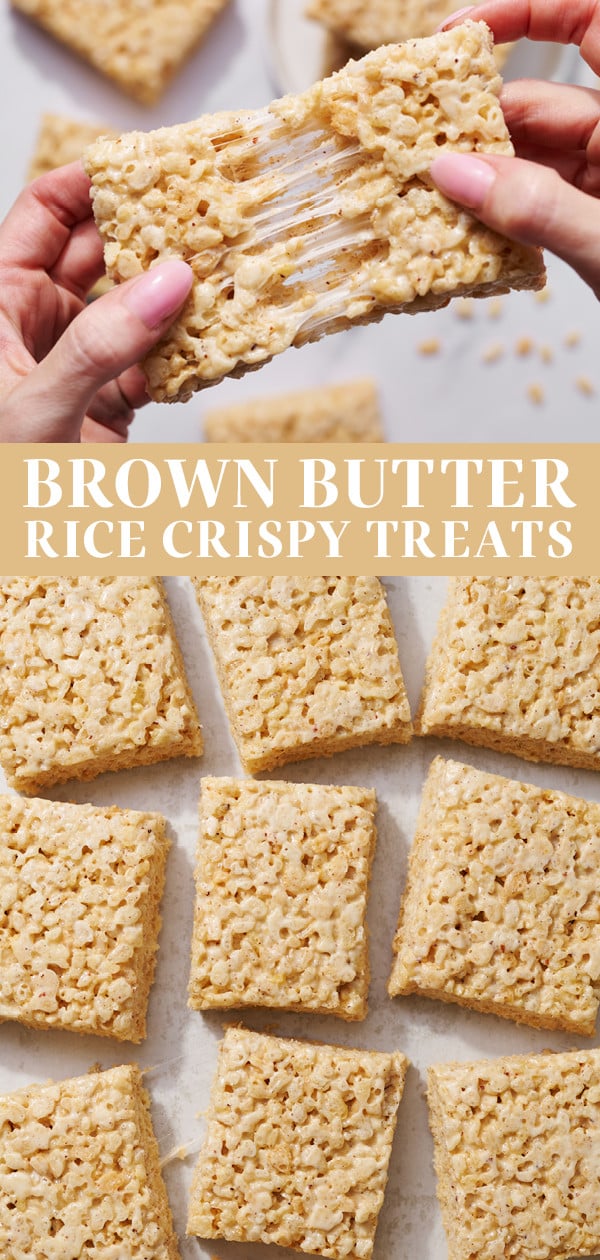 Brown Butter Rice Crispy Treats (Extra Gooey & Chewy!)