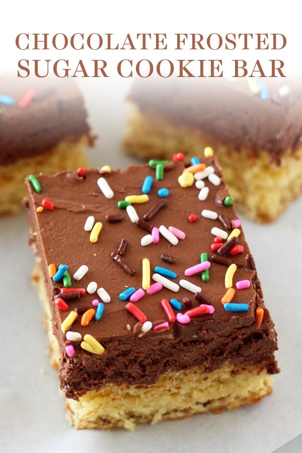 Chocolate Frosted Sugar Cookie Bars - Handle the Heat