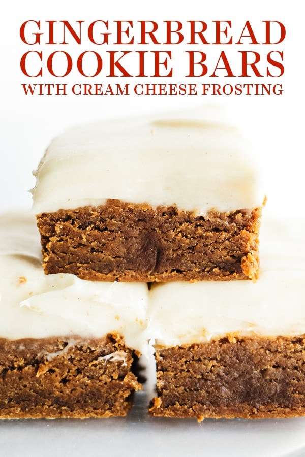 Gingerbread Cookie Bars with Cream Cheese Frosting - Handle the Heat