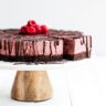 No Bake Frozen Chocolate Raspberry Pie - Handle the Heat