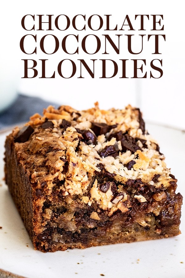Chocolate Coconut Blondies - Handle the Heat