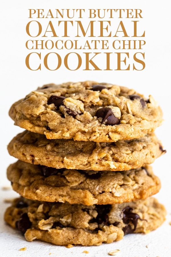 Peanut Butter Oatmeal Chocolate Chip Cookies Recipe - Handle the Heat