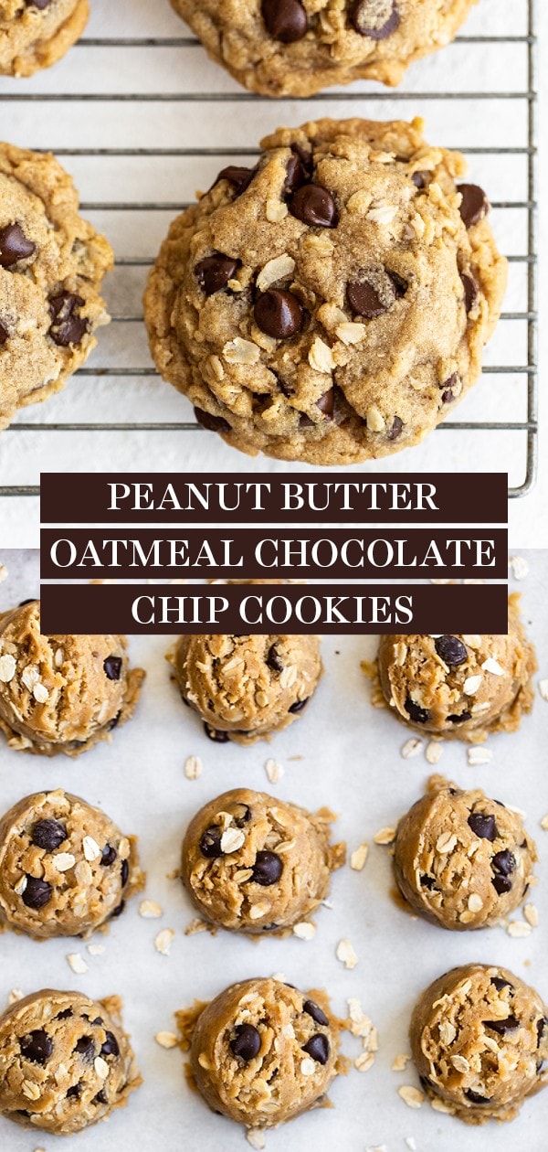 Peanut Butter Oatmeal Chocolate Chip Cookies Recipe - Handle the Heat