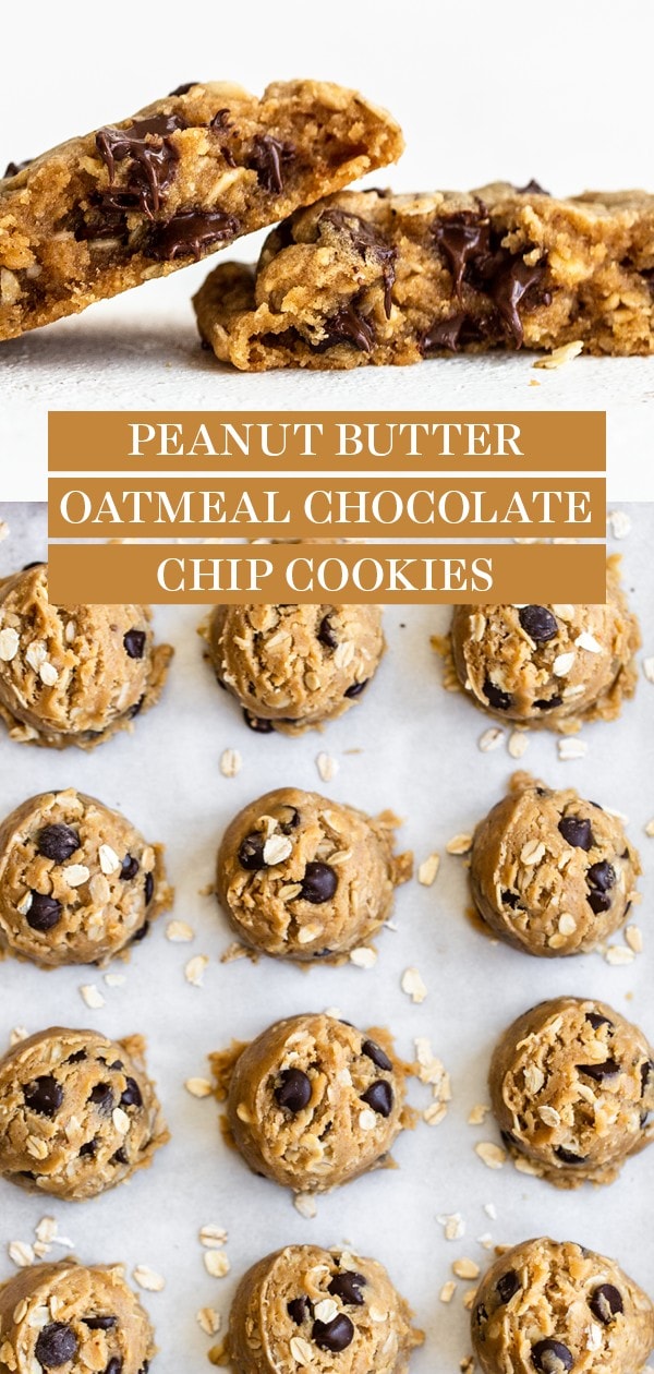 Peanut Butter Oatmeal Chocolate Chip Cookies Recipe - Handle the Heat