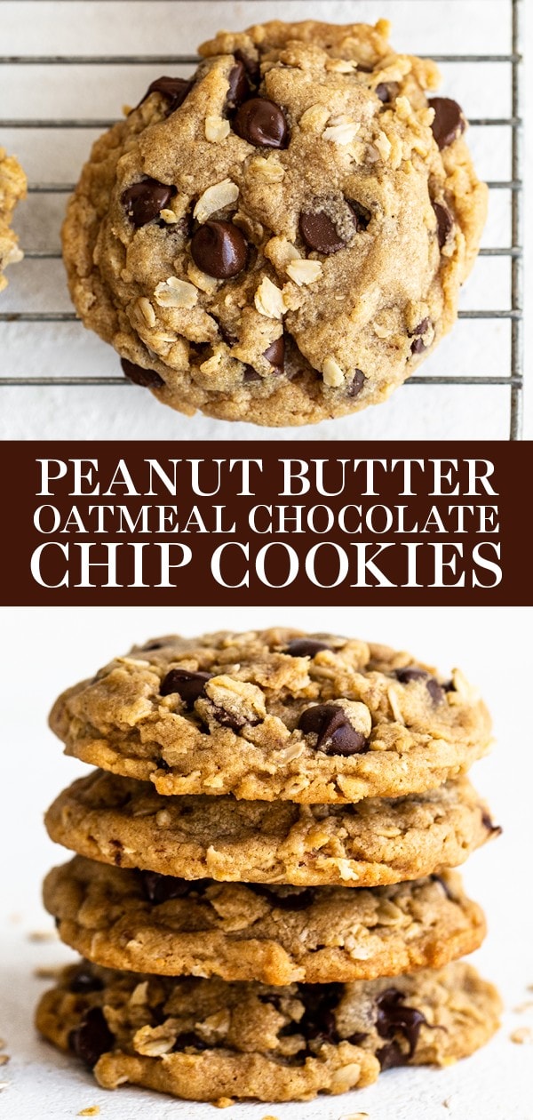 Peanut Butter Oatmeal Chocolate Chip Cookies Recipe - Handle the Heat