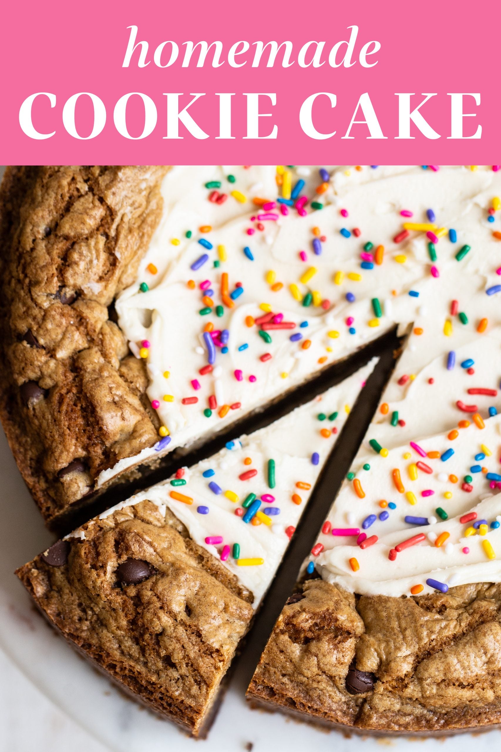 Chocolate Chip Cookie Cake - Easy Recipe! - Handle the Heat