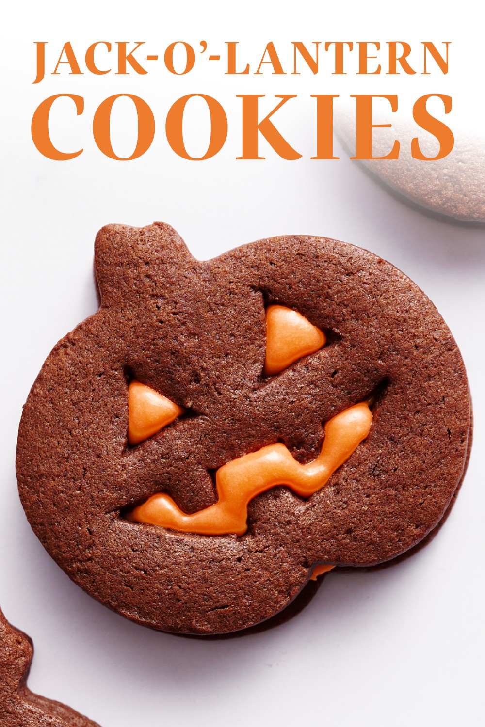 Jack-o'-Lantern Chocolate Sugar Cookies for Halloween - Handle the Heat