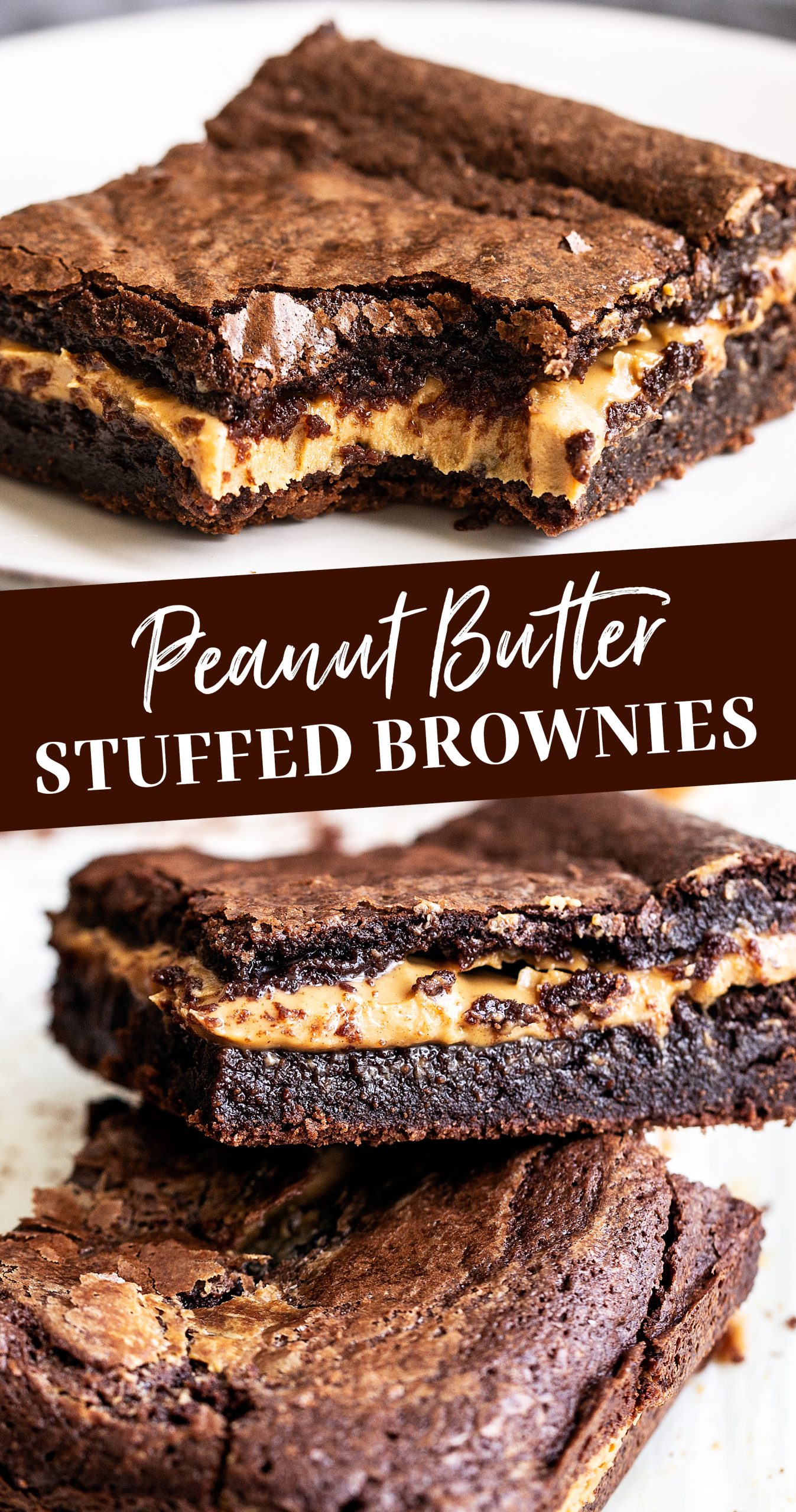Easy Peanut Butter Stuffed Brownies