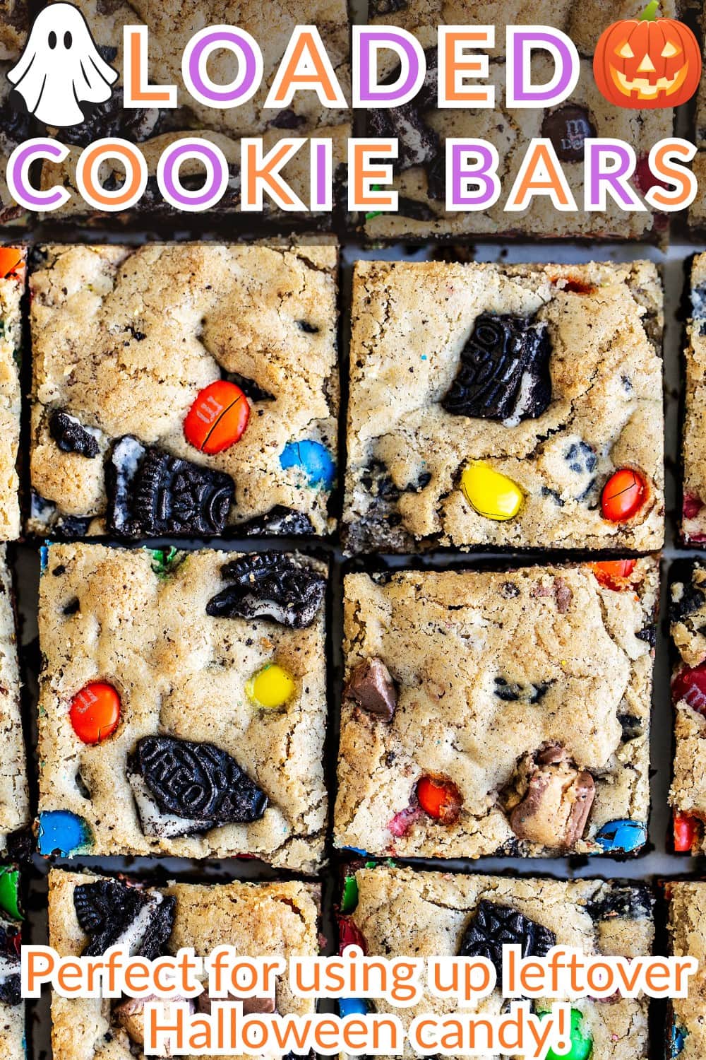 Halloween Candy Cookies | Loaded Cookie Bars