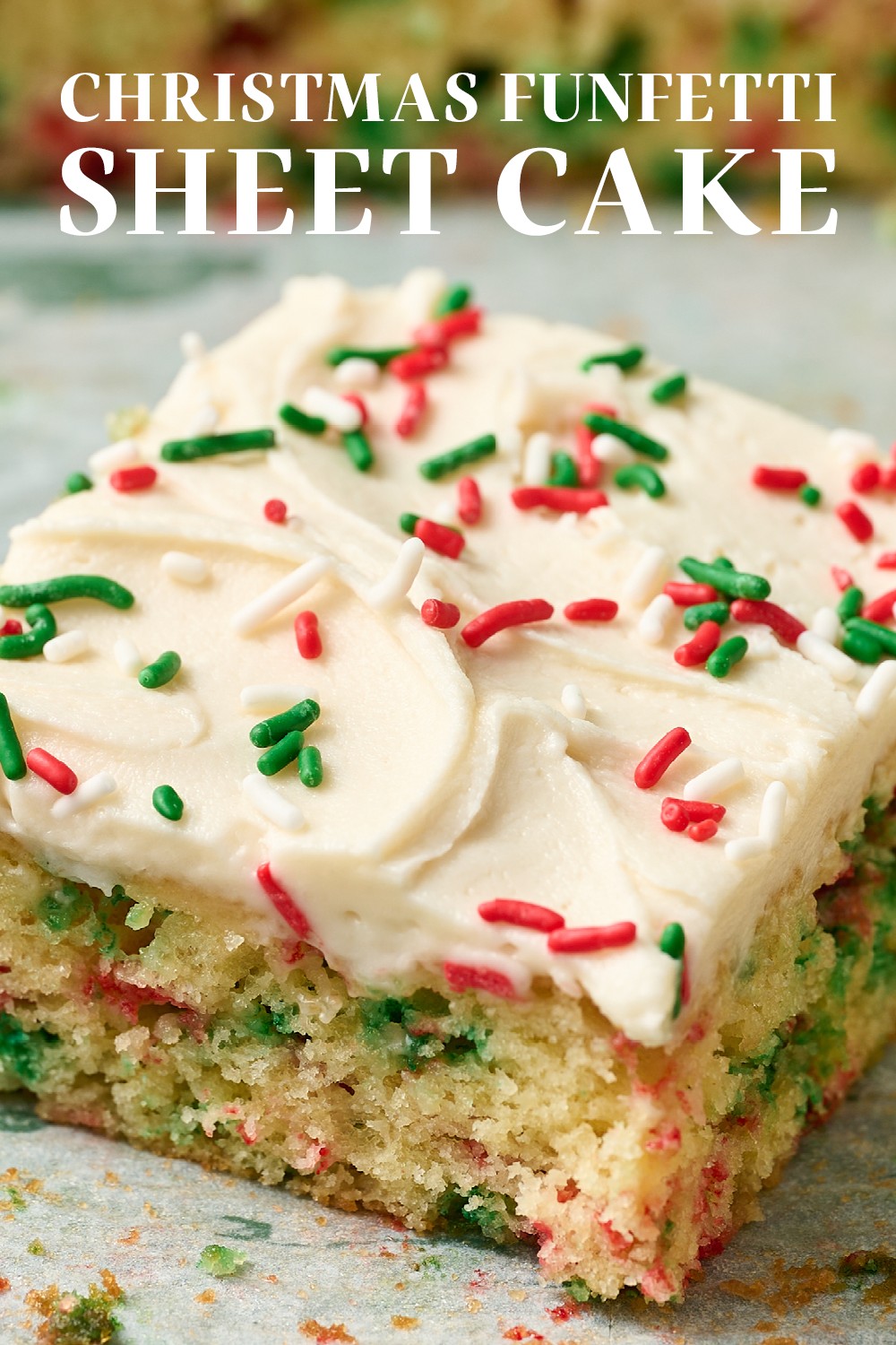Christmas Funfetti Sheet Cake - Handle the Heat