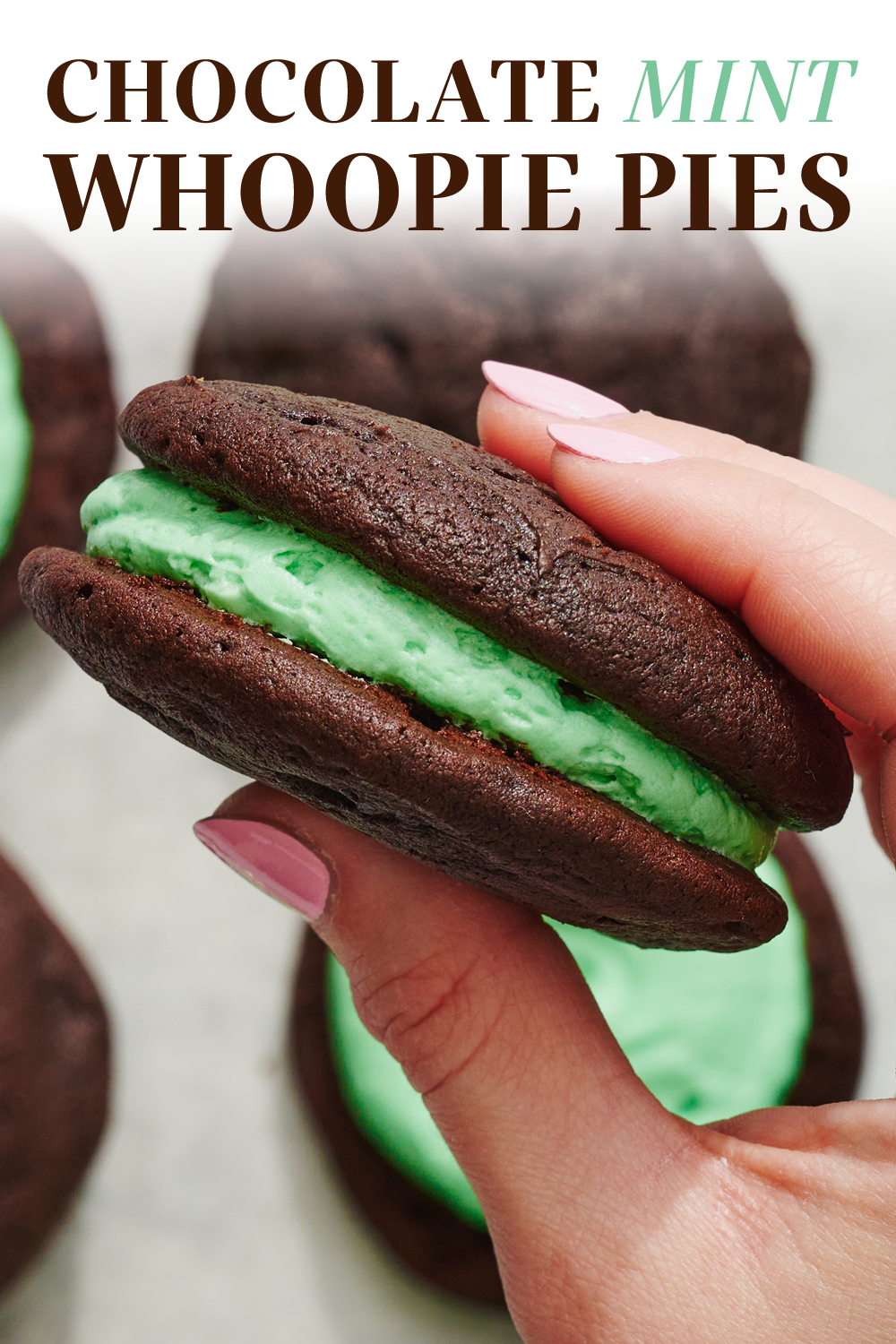 Mint Chocolate Whoopie Pies - Handle the Heat