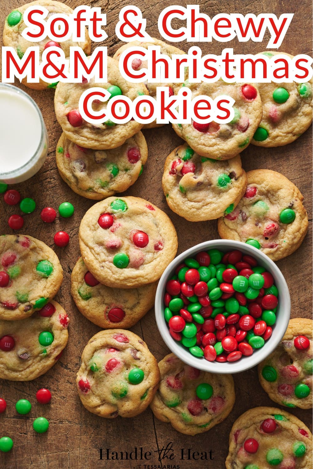 M&M Christmas Cookies | Chewy Christmas M&M Cookies
