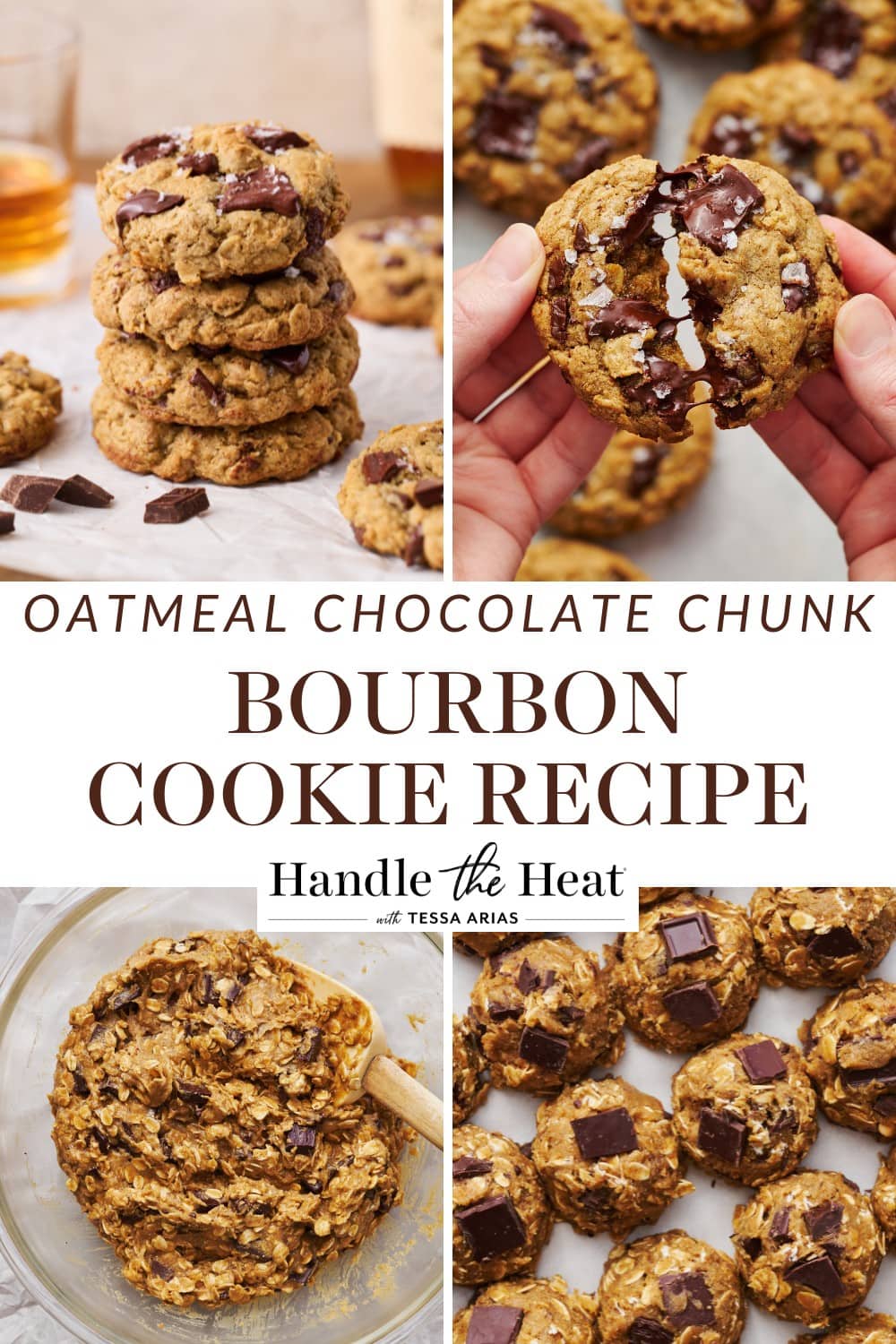 Bourbon Rye Oatmeal Chocolate Chunk Cookies - Handle the Heat