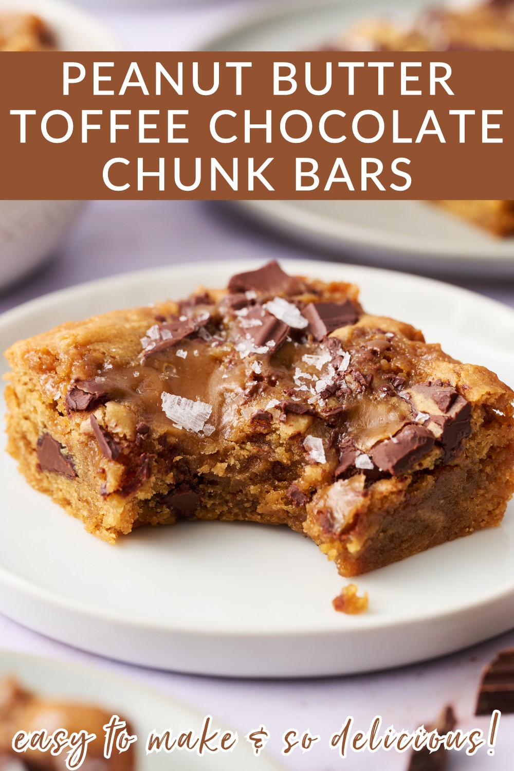 Peanut Butter Toffee Chocolate Chunk Bars - Handle the Heat