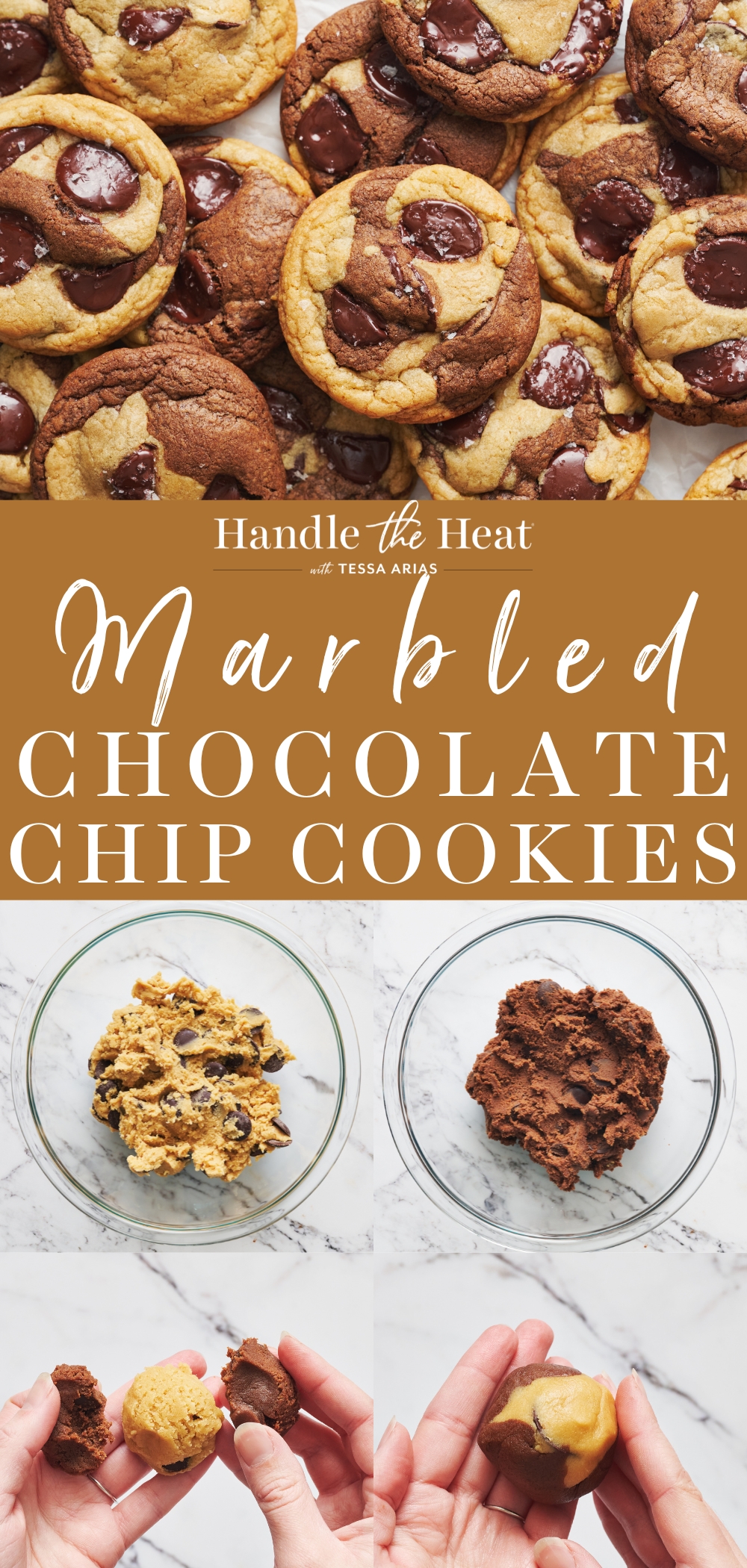 Marbled Chocolate Chip Cookies - Handle the Heat