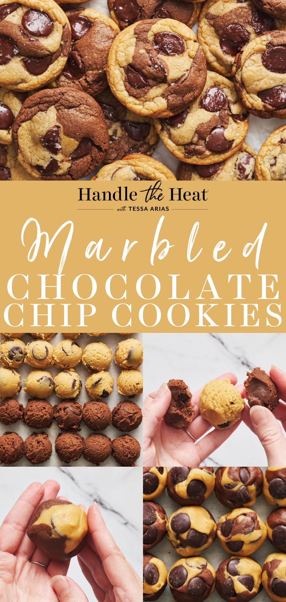 Marbled Chocolate Chip Cookies - Handle the Heat