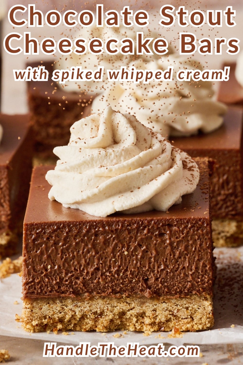 Chocolate Stout Cheesecake Bars - Handle the Heat