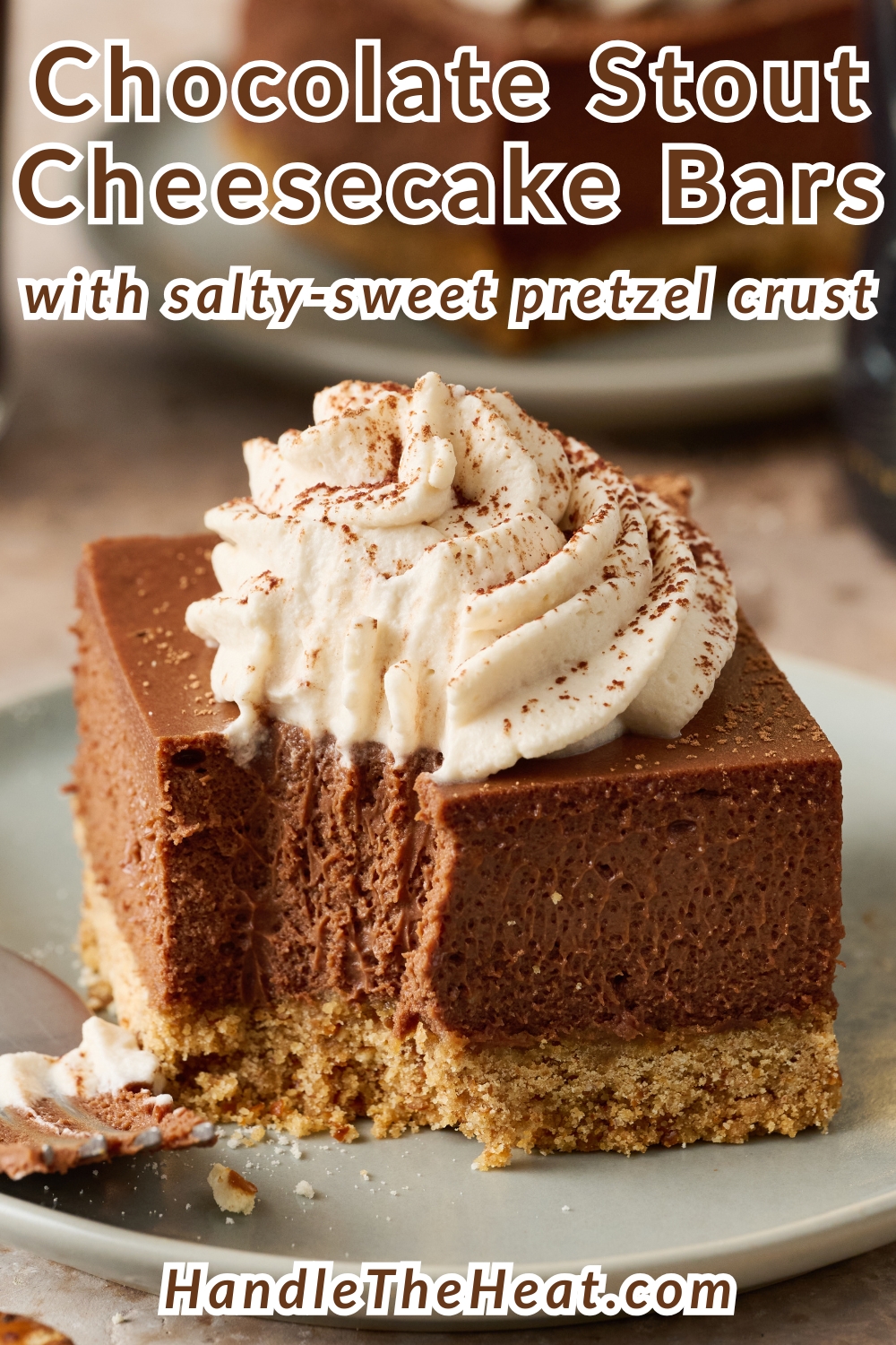 Chocolate Stout Cheesecake Bars - Handle the Heat