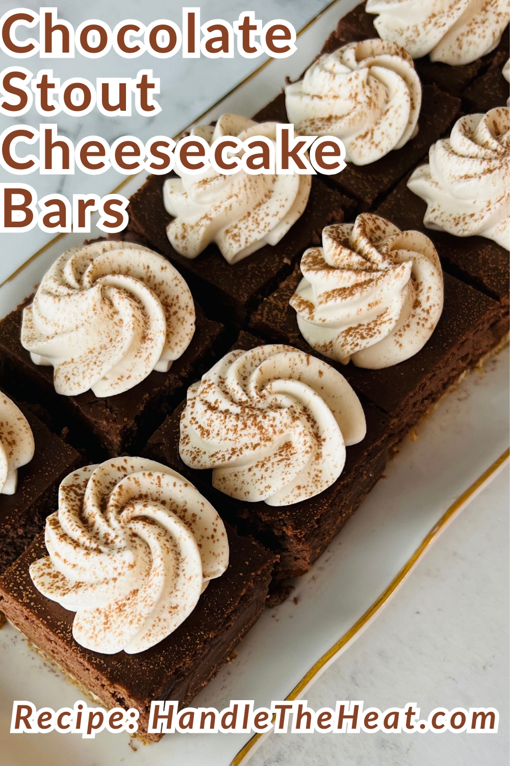 Chocolate Stout Cheesecake Bars - Handle the Heat
