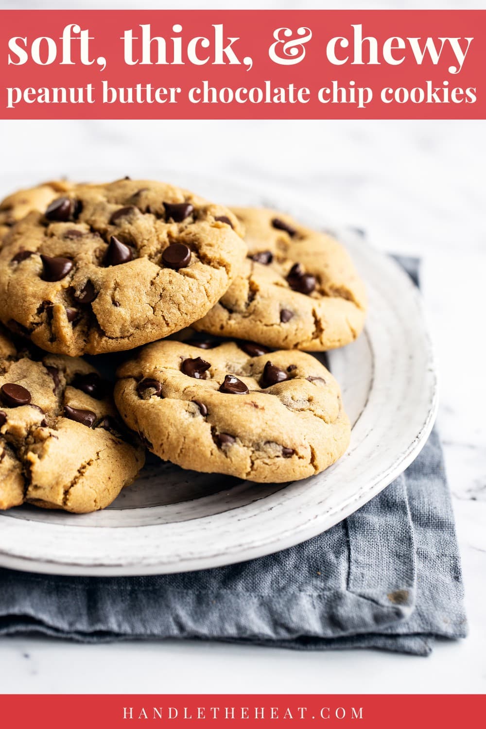 Peanut Butter Chocolate Chip Cookies - Handle the Heat