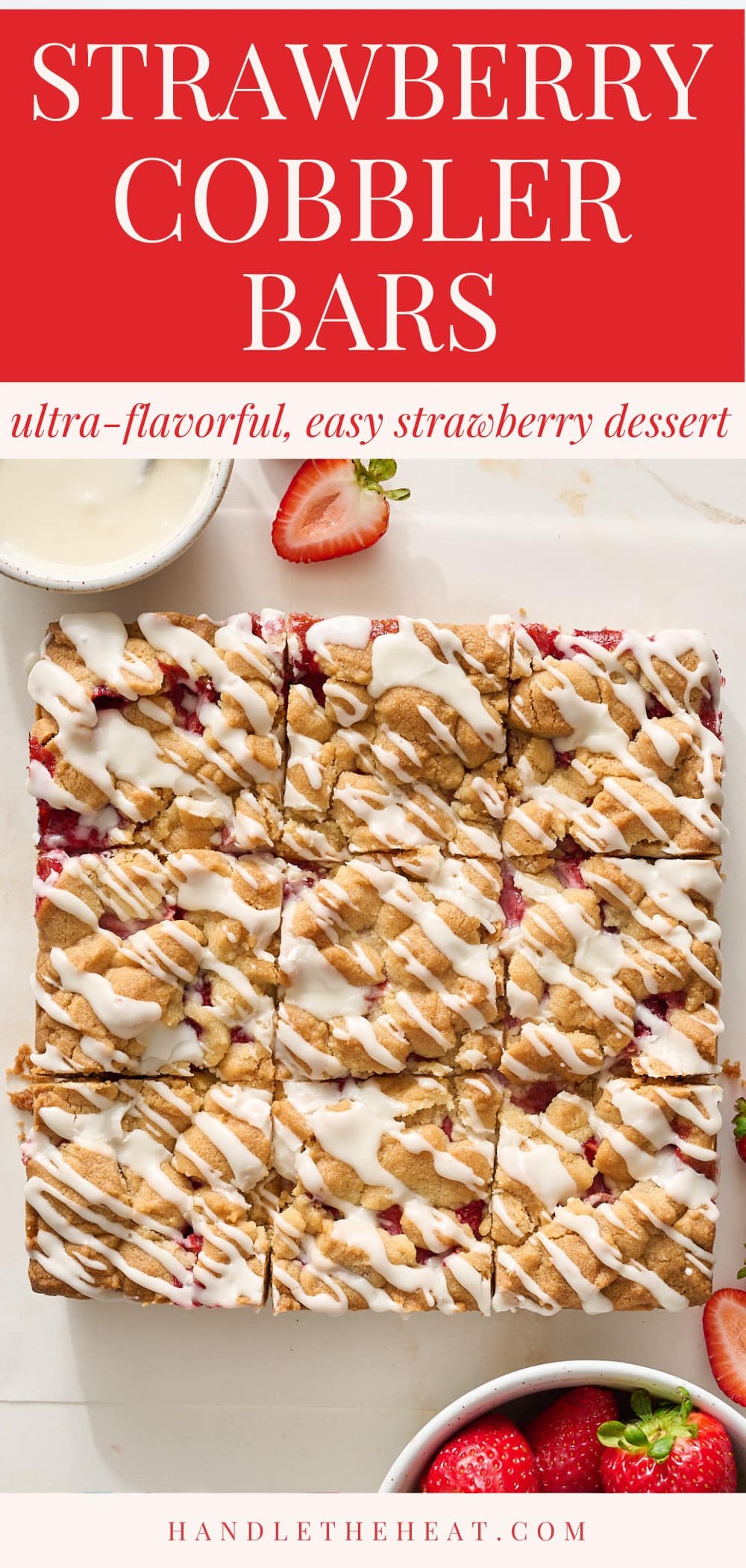 Strawberry Cobbler Bars (Quick & Easy)